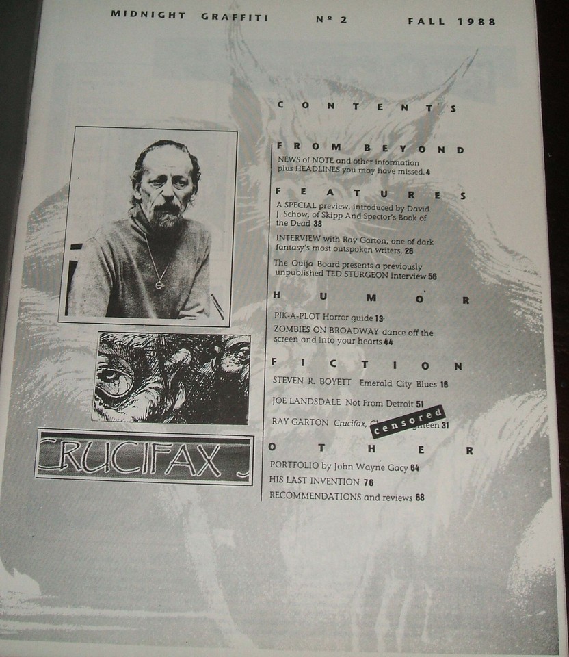 Midnight Graffiti Fall 1988 Dark Fantasy Ray Garton, Joe Lansdale, Ted ...