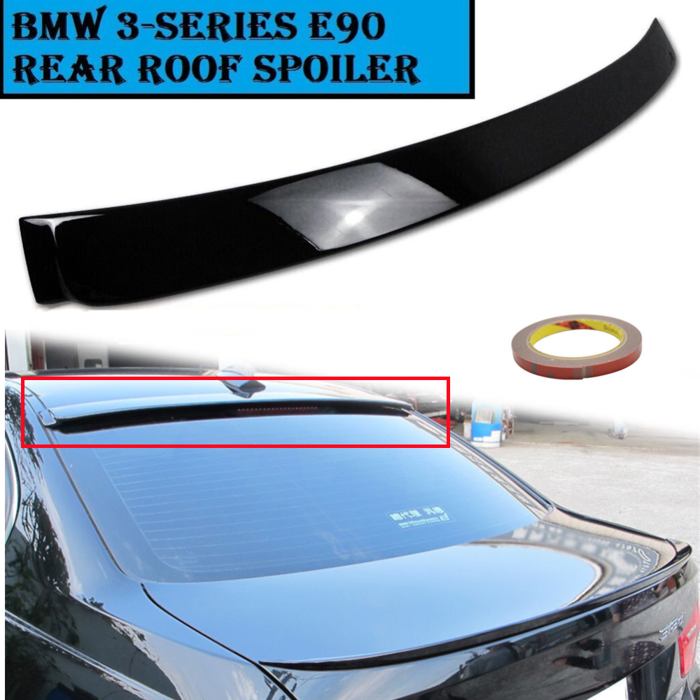 FOR 2005-11 BMW E90 3 SERIES SEDAN 4DR GLOSS BLACK REAR WINDOW ROOF ...