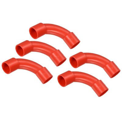 PVC Water Pipe Elbow Fitting 16mm ID 80mm Length Tube Adapter, Red 5pcs ...