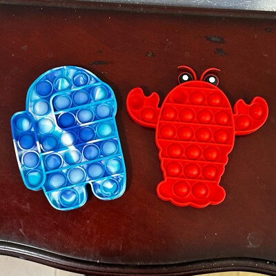 Blue Android & Red Crab Push Pop Fidget Bubble Popper Stress It ...