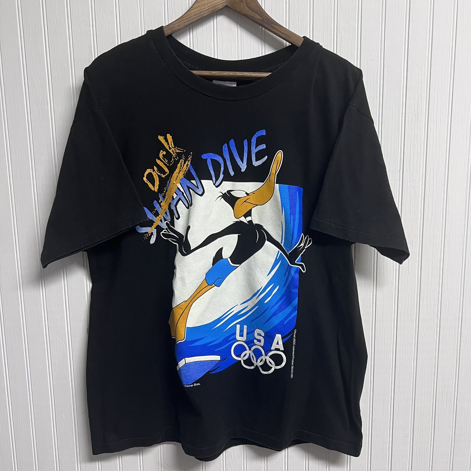Vintage Daffy Duck Swan Duck Dive 1995 Olympics Tshir… - Gem