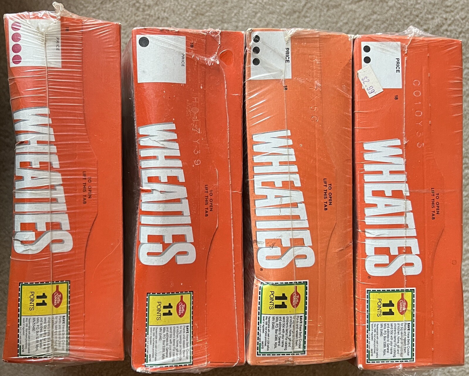 Michael Jordan - Lot Of 4 Wheaties Boxes, 1989 Unopened/Sealed, Chicago ...