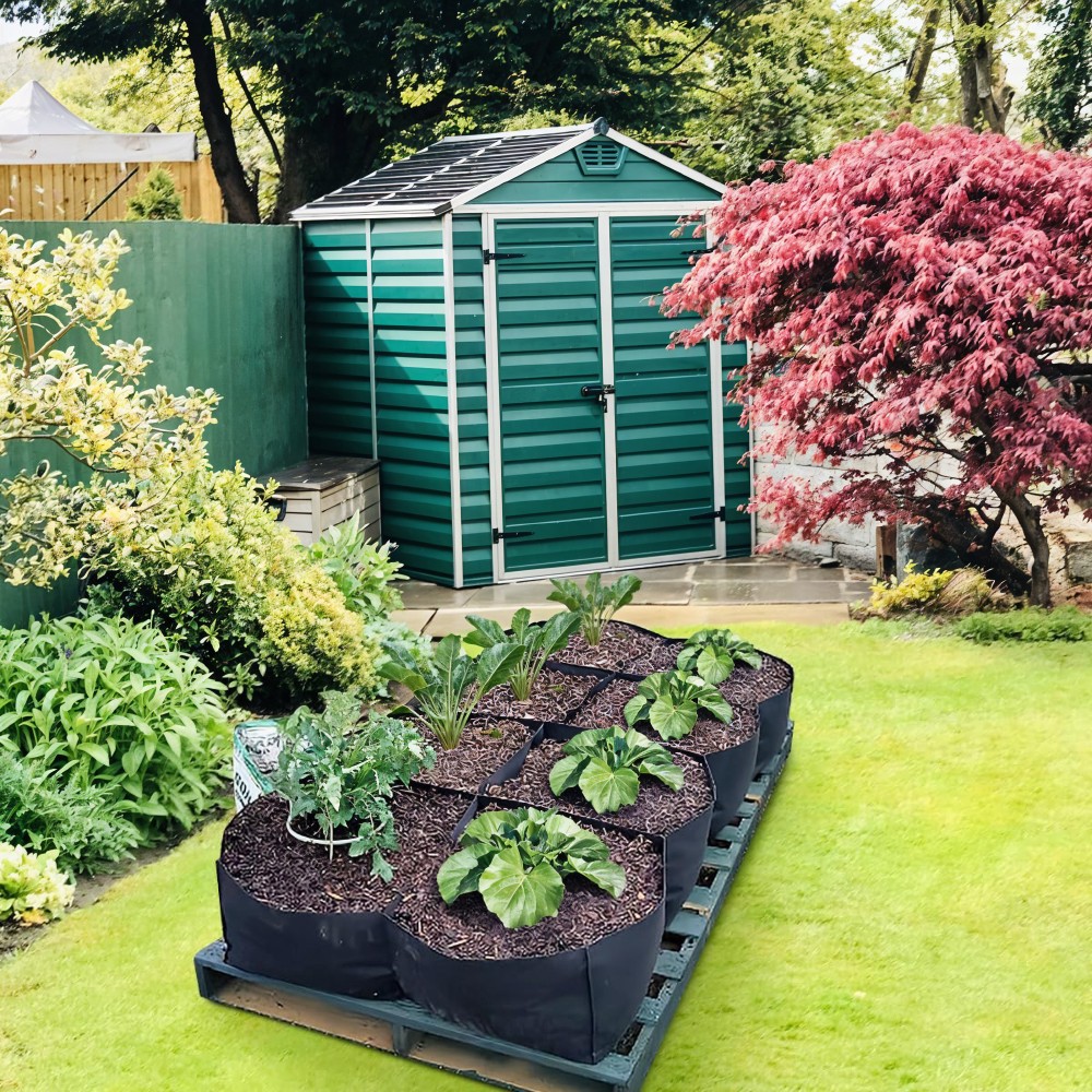 Garden Shed With Raised Beds Keter Darwin Elevated Garden Bed Green