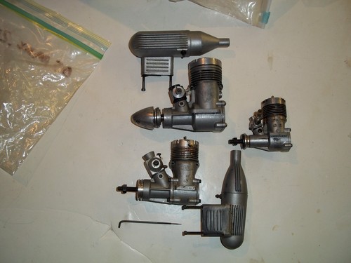 3-NICE OLDER REMOTE CONTROL MODEL AIRPLANE ENGINES USED AND SOLD AS-IS ...