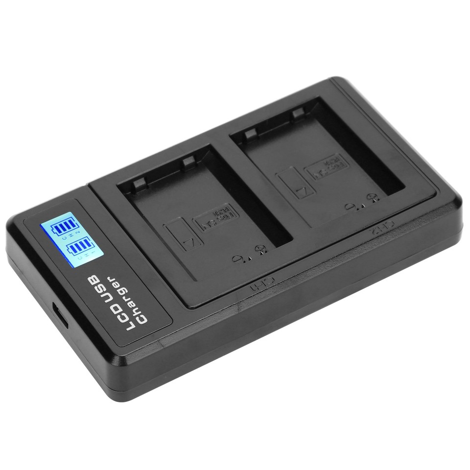 LCD Display Screen Lithium Battery Double Charge Charger USB Charging ...