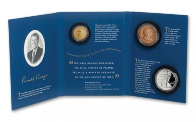 2016 US Mint Ronald Reagan Coin and Chronicle 3 coin Set w/COA/OGP ...