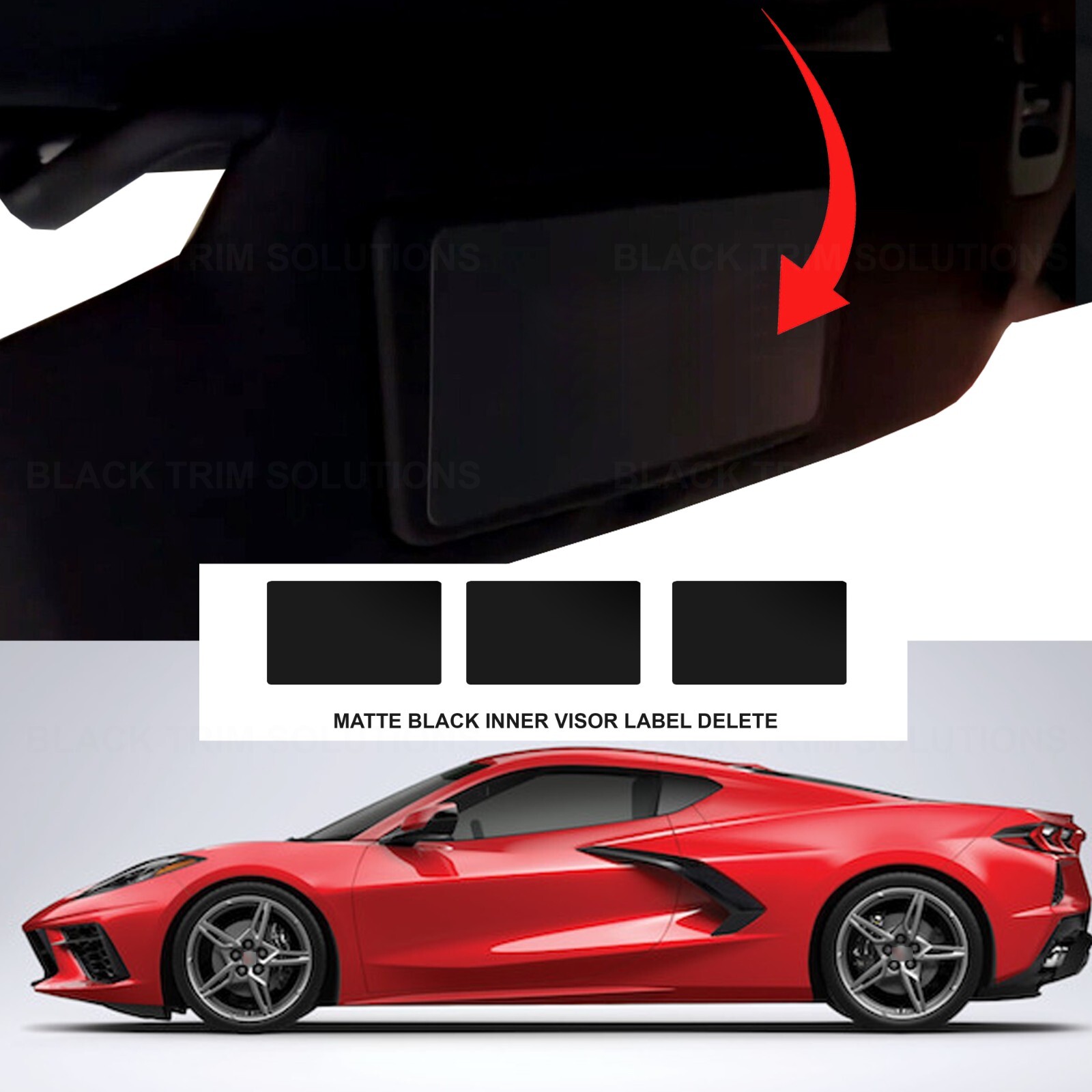 For 2020 2021 22 23 24 Corvette C8 Sun Visor In Label Delete Matte ...