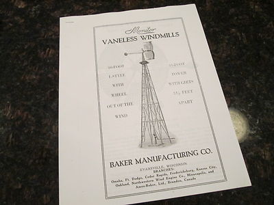 Baker Monitor L Vaneless Windmill Trade Description | eBay
