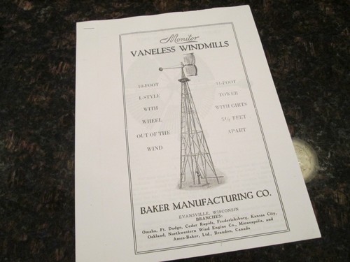 Baker Monitor L Vaneless Windmill Trade Description | eBay