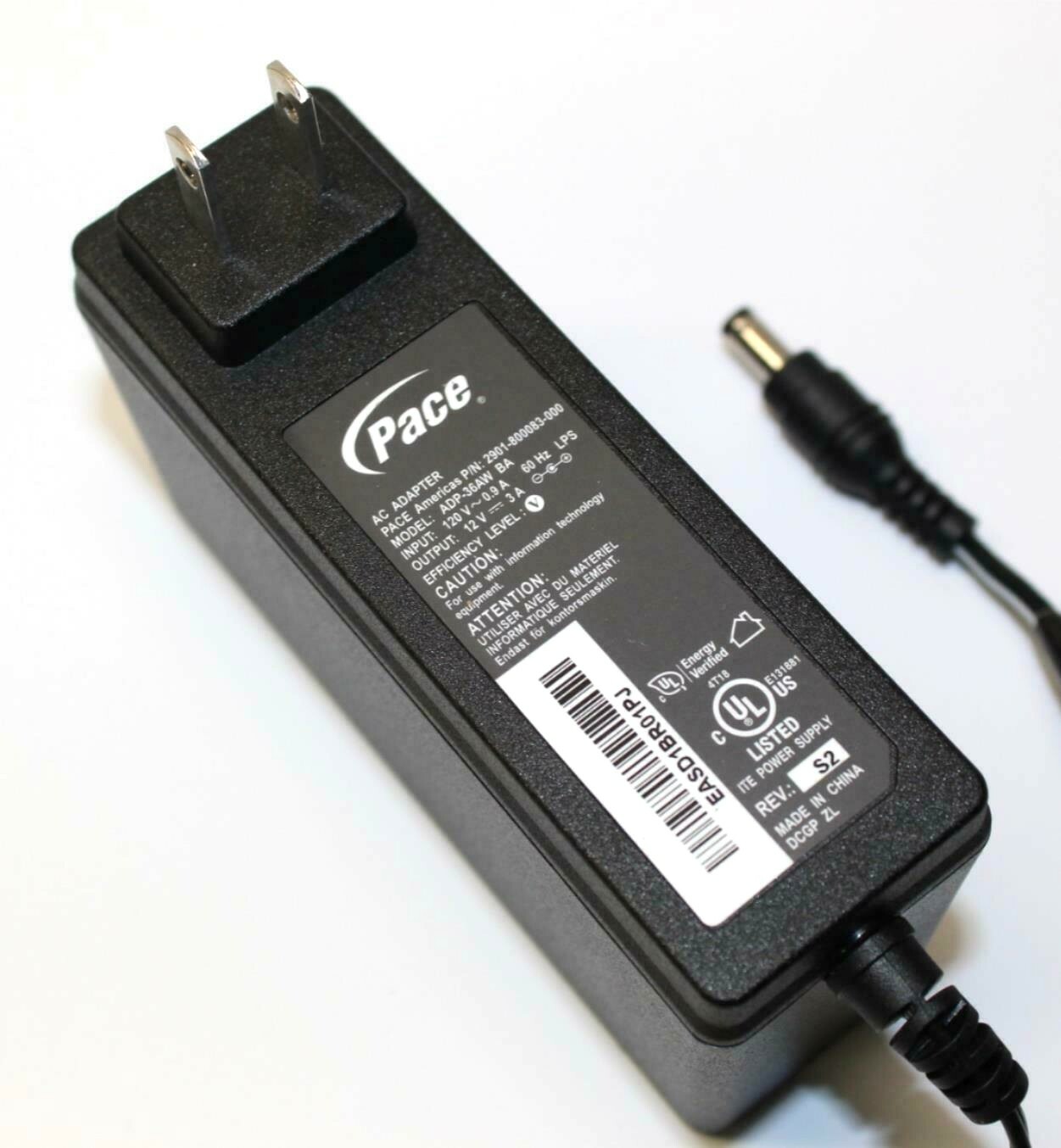 Pace ADP-36AW AC Adapter Output 12V 3A Power Supply Transformer Charger ...