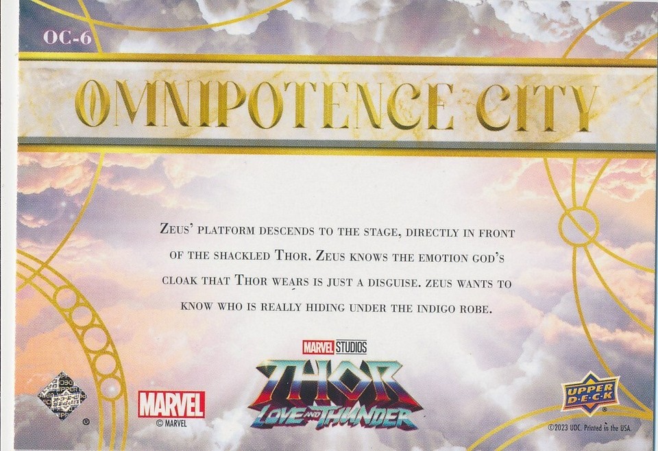 OC-5 ZEUS IS HESITANT 2023 Upper Deck Thor Love & Thunder OMNIPOTENCE ...