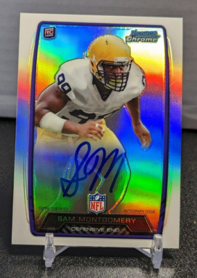 SAM MONTGOMERY 2013 Bowman Chrome Refractor RC On Card Auto LSU TIGERS ...