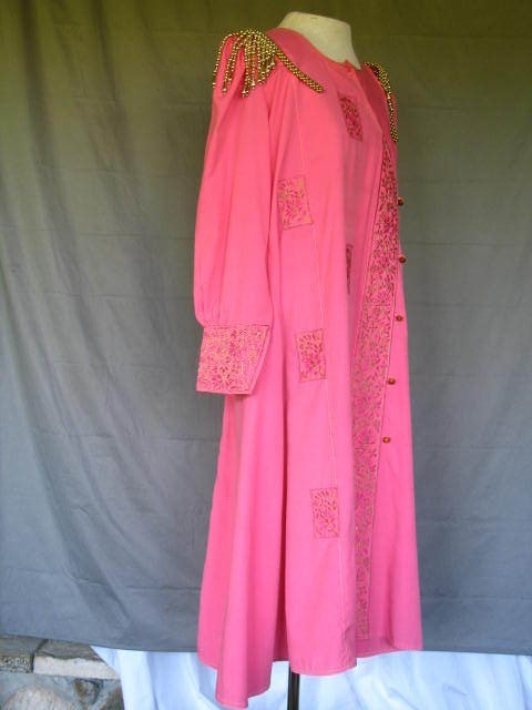 Medieval Renaissance Asian Princess Joseph Pink Dress Gown Embroidery ...