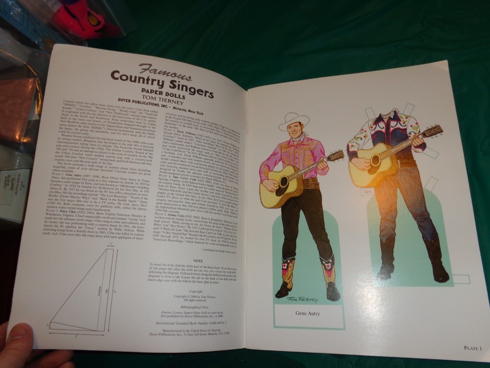 2006 Famous Country Singers Tom Tierney Paper Doll Book Uncut | eBay