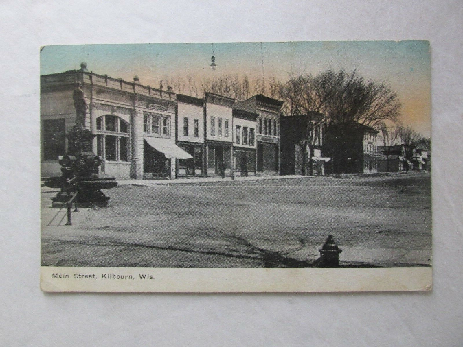 E488 Postcard Main Street Kilbourn WI Wisconsin Scene Storefronts 1910 ...