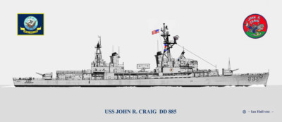 USS John R Craig DD-885 Ship Print US Navy | eBay