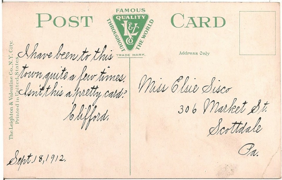 View on South Highland Avenue in Ossining NY Postcard 1912 | eBay