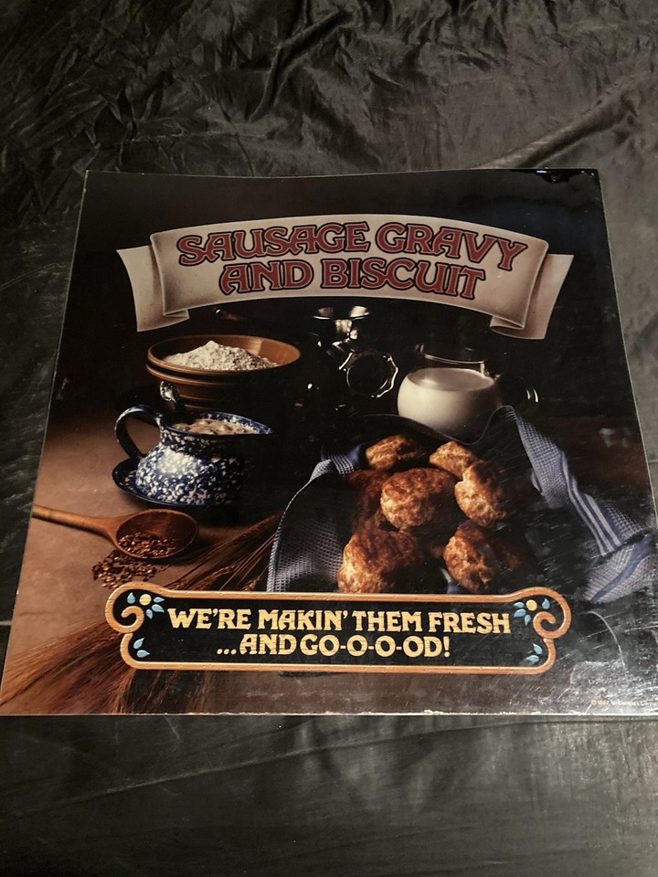mcdonalds sausage gravy & biscuit translite sign poster 21 3/4" x 21 3/ ...