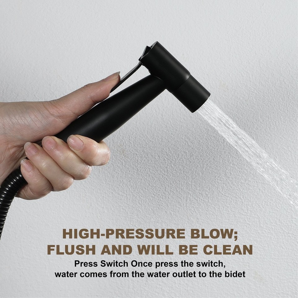 Black SUS Muslim Shower Shattaf Handheld Bidet Sprayer Kit Douche ...
