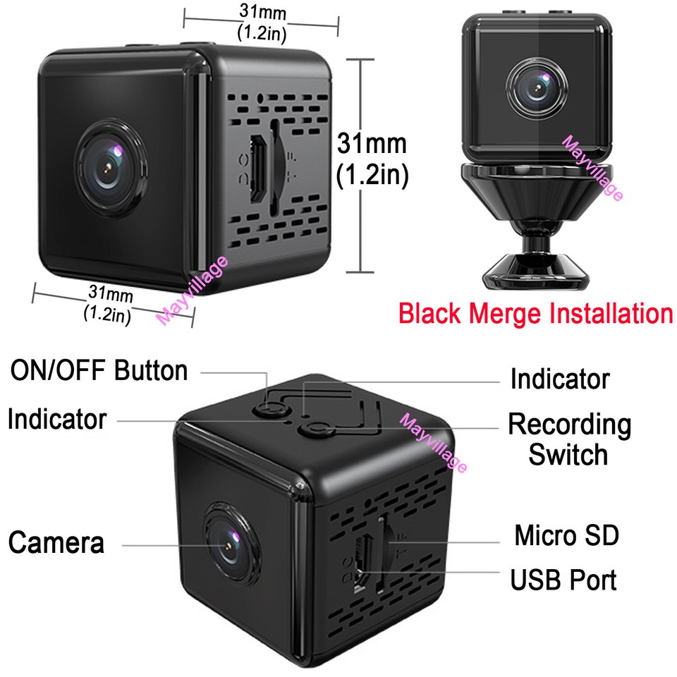 Mini APP WiFi Camera 1080P HD Motion Detection Home Security Audio ...