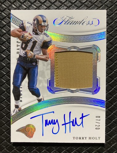 TORRY HOLT 2020 Panini Flawless Jumbo Patch Auto Platinum SSP /20 St ...
