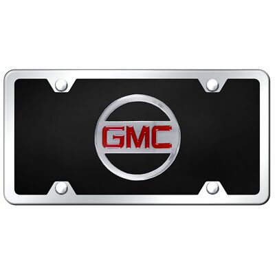 GMC Chrome Logo On Black License Plate Kit (Black) | eBay