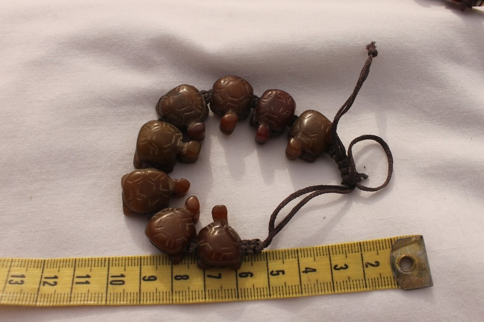 Genuine Hand Carved Stone Turtle Bracelet Adjustable Rope Bracelet ...