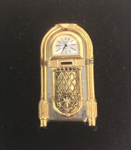 Timex Collectible Miniature Jukebox Desk Clock Brass Accents Japan ...