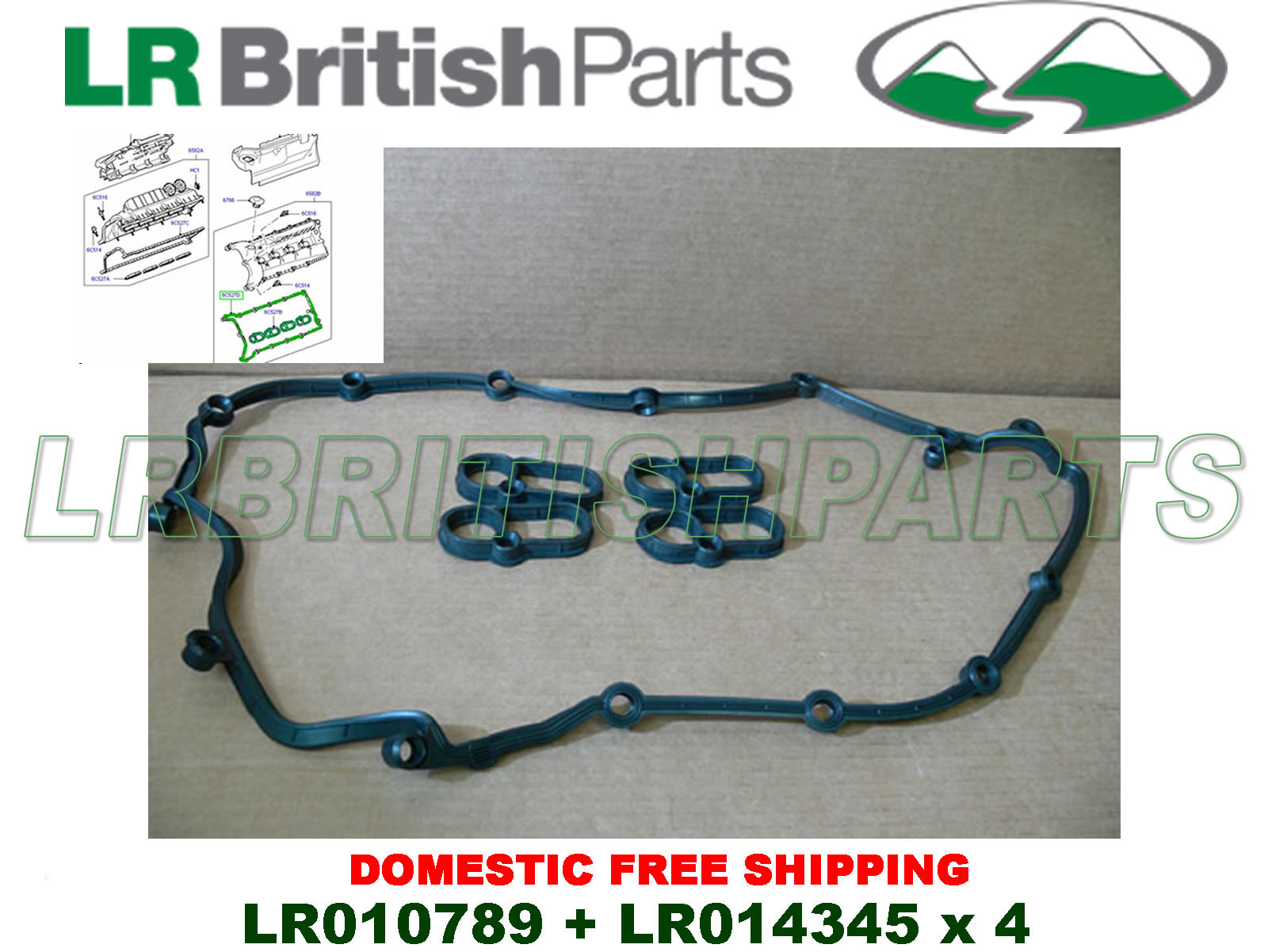 LAND ROVER VALVE COVER GASKET RANGE R. LR4 SPORT 5.0L LH LR010789 ...