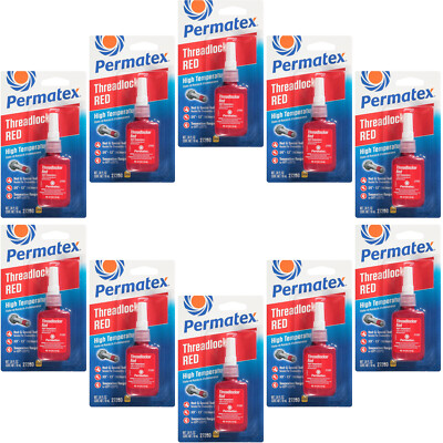 Permatex Thread Locker Set 27200 Hi-Temp Red (3.40oz) (10x0.34oz ...