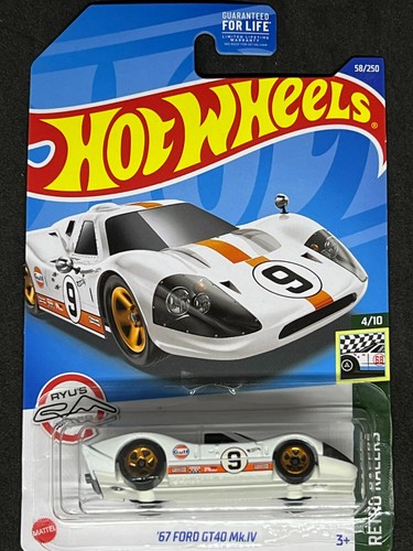 Hot Wheels 2021 HW Retro Racers 4/10 White 1967 Ford GT40 Mk.IV 58/250 ...