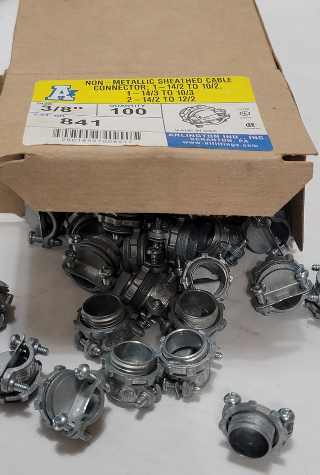 Arlington 3/8" Non-Metallic Sheathed Cable Connectors 95pk Conduit ...