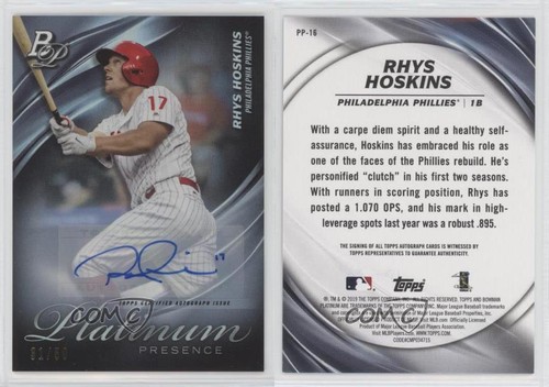 2019 Bowman Platinum - Wal-Mart Platinum Presence Rhys Hoskins #PP-16 ...