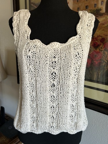 Vintage Rico Crochet Knit Tank Size S/M Beach Boho Sleeveless Sz M/L | eBay