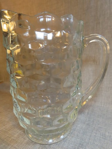 Vintage FOSTORIA AMERICAN Cube Pattern Large 8" Glass Water Pitcher | eBay