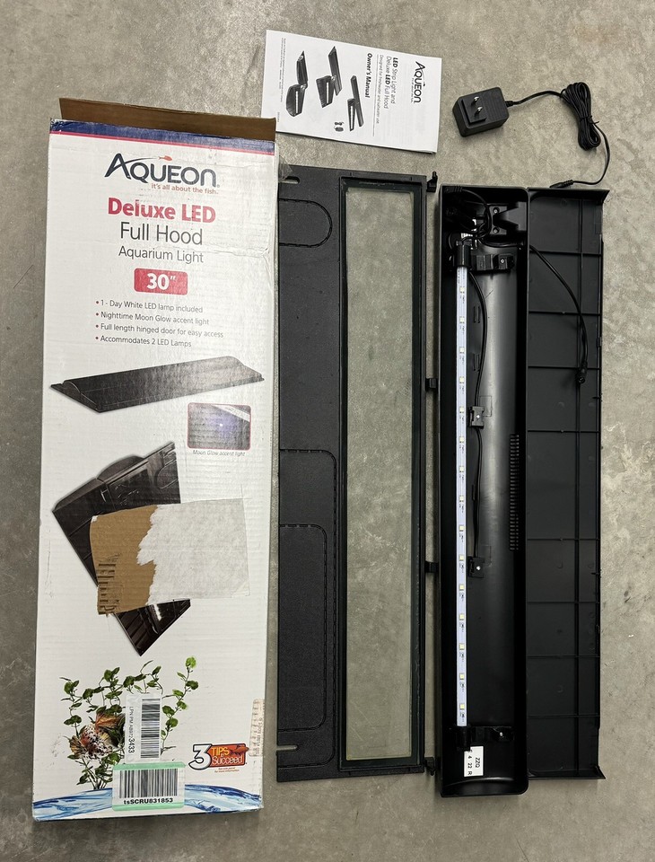 Aqueon Deluxe LED Full Hood 30” Aquarium Lighting for Freshwater or ...