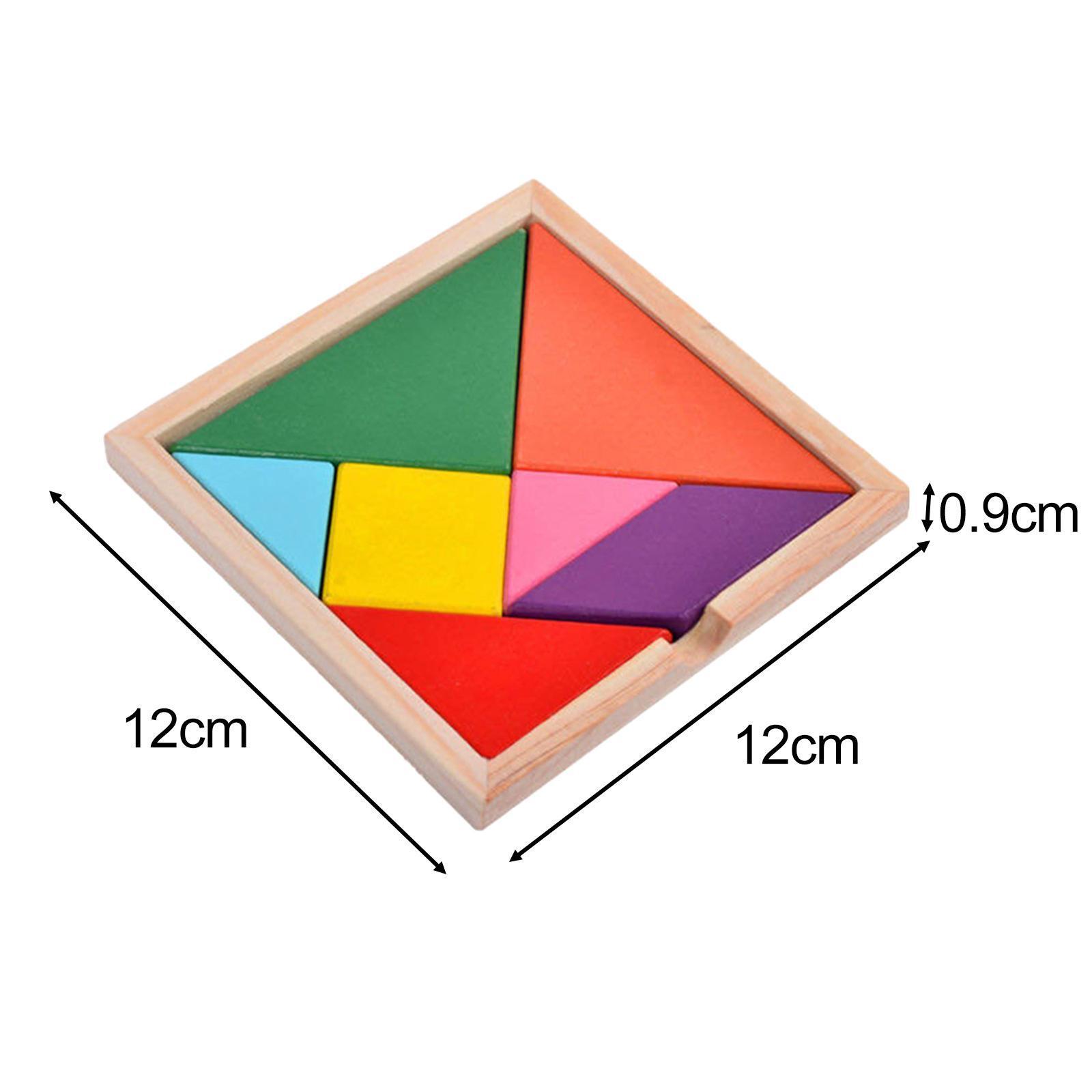 Wooden Tangrams Puzzles Shape Pattern Block Stem Montessori Wood Toy ...