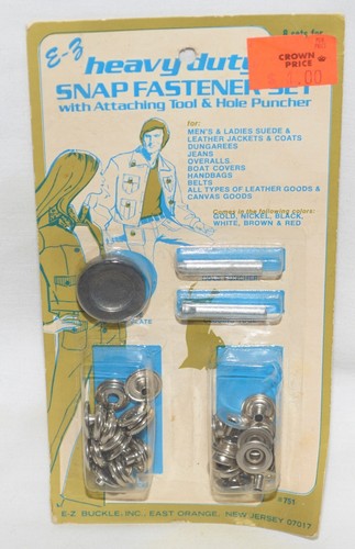 Vintage 1970's Heavy Duty Snap Fastener Set with Attaching Tool and ...