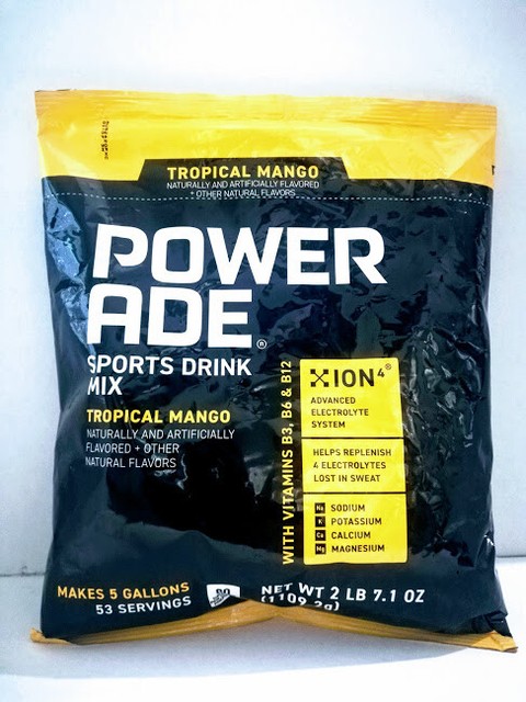 Powerade Drink Mix Powder Makes 5 Gallons White Cherry/Tropical Mango ...