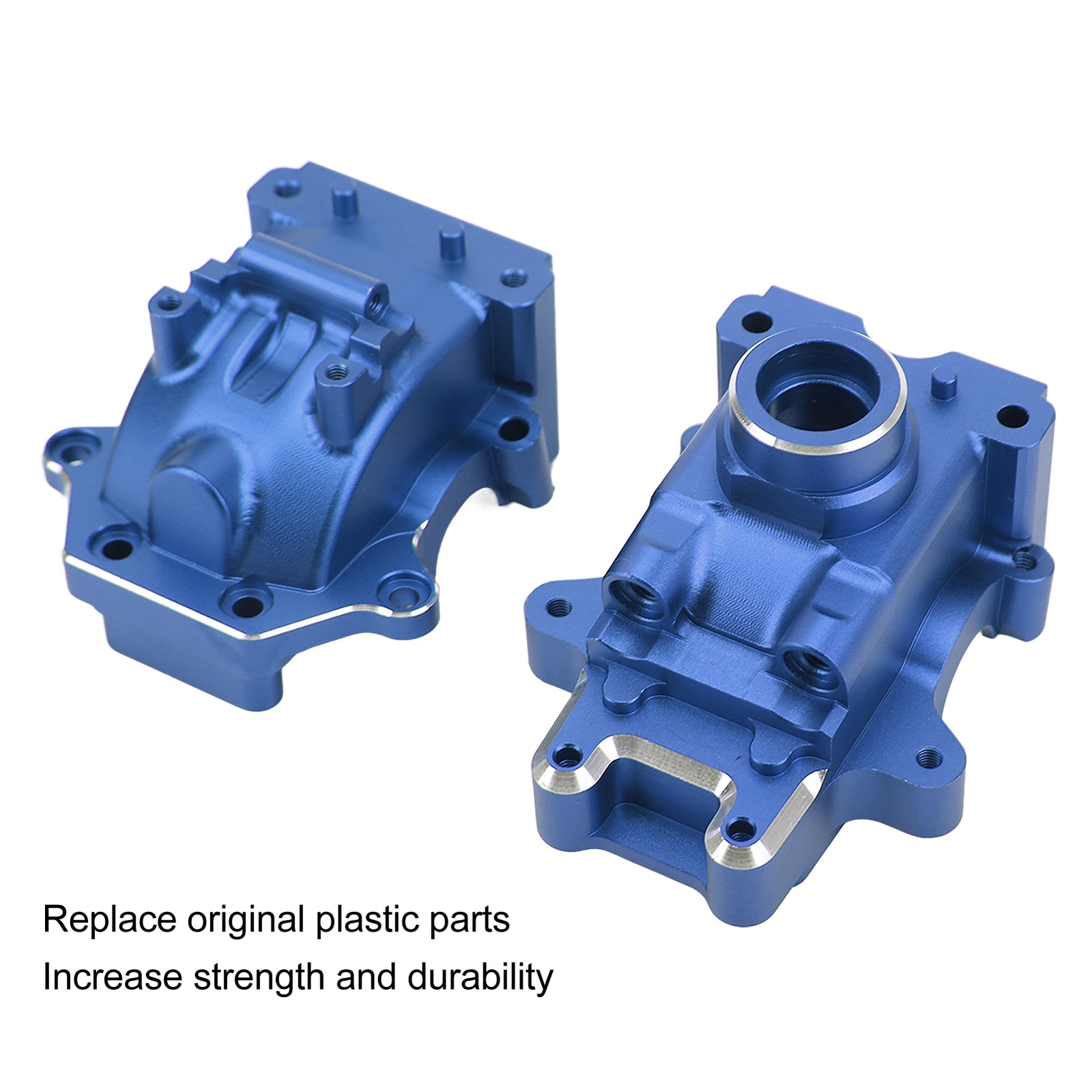 (Blue)RC Gearbox Housing Set Aluminum Alloy Front Rear Universal Gear ...