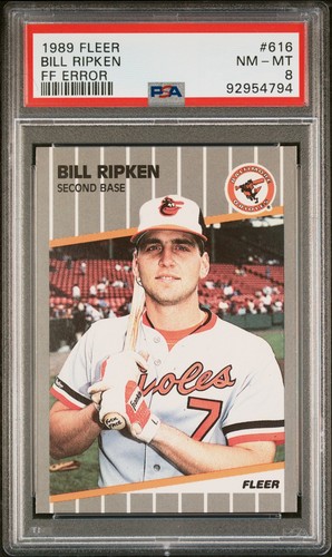 1989 FLEER FF ERR #616 BILL RIPKEN ROOKIE RC PSA 8 | eBay
