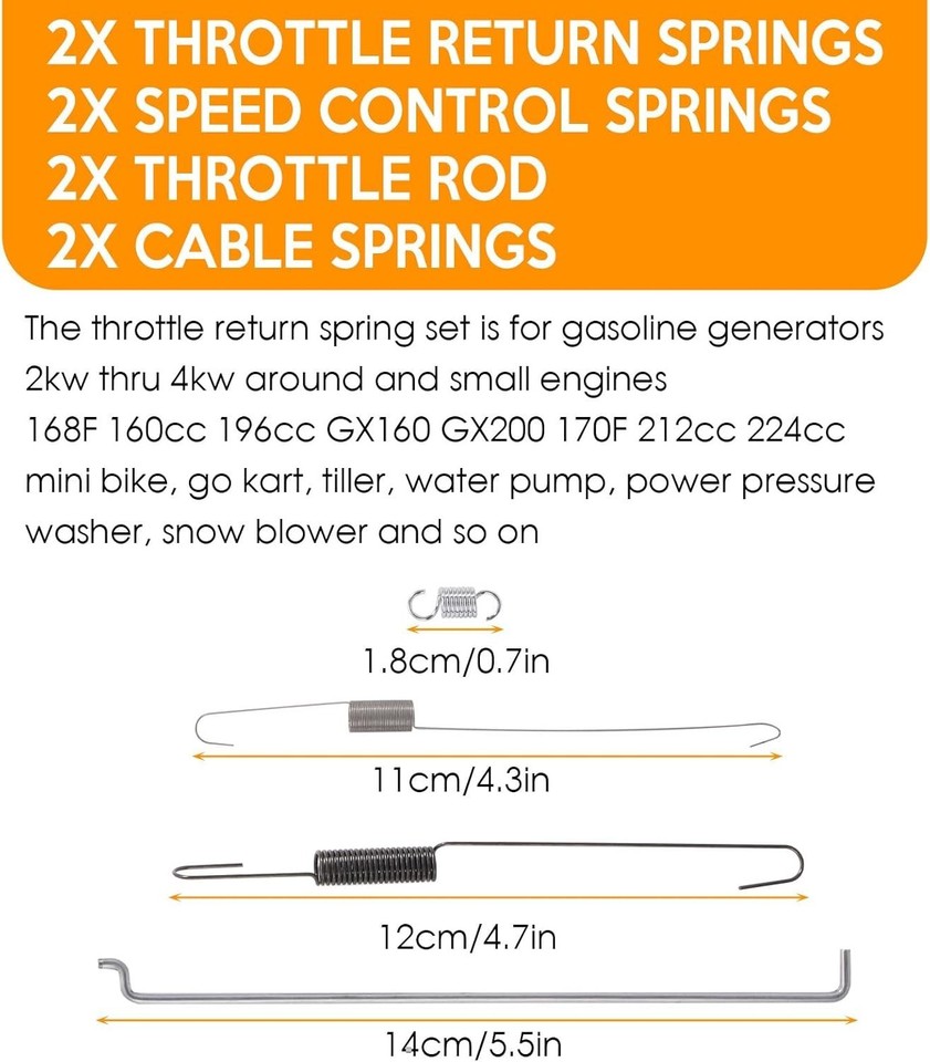 36 Pack Throttle Springs Assortment Throttle Return Springs Linkage Kit ...