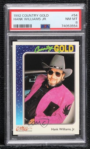 1992 Sterling Cards CMA Country Gold Hank Williams Jr #54 PSA 8 7ov | eBay