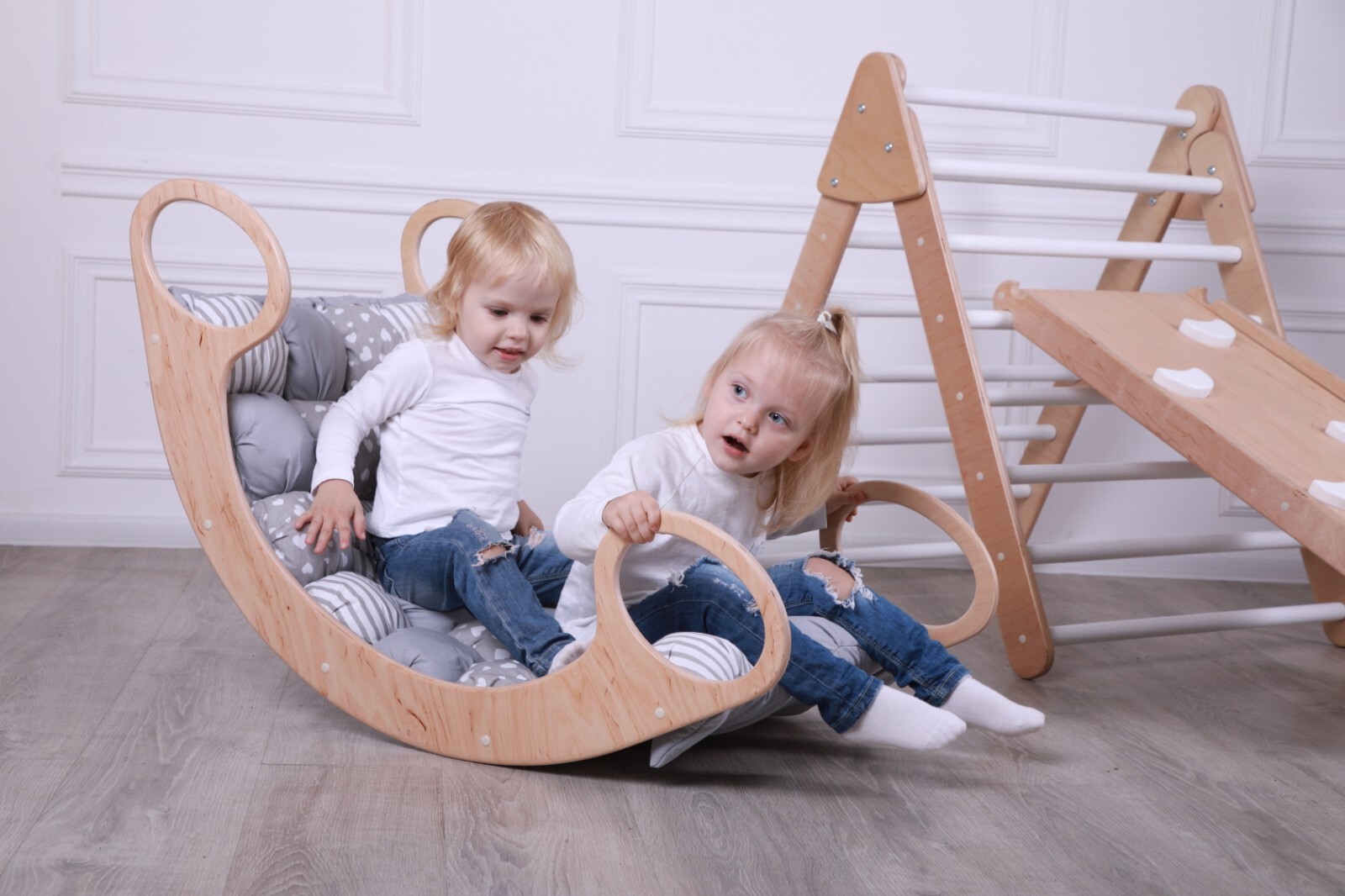 Montessori Child Rocking Bed, Wooden Rocking Play, Wooden Rocking Chair ...