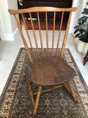 ANTIQUE SPINDLE BACK SEWING NURSING ROCKER***** | eBay