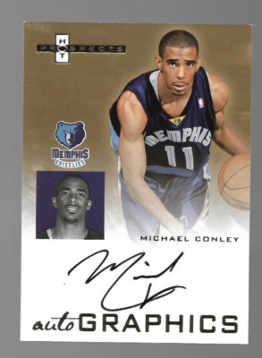 2007-08 Fleer Auto graphics Hot Prospects Mike Conley JR. Rookie Auto ...