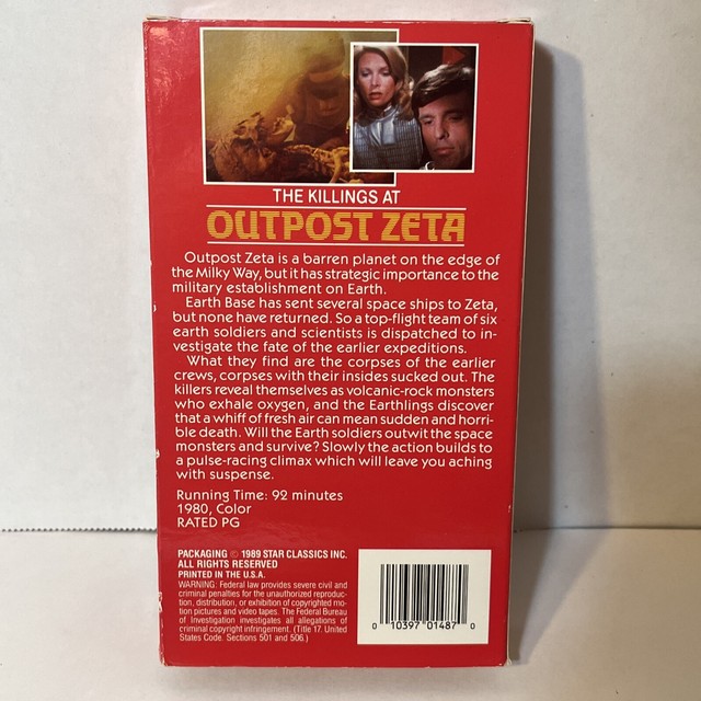 The Killings at Outpost ZETA VHS Tape 1989 Sci-fi Thriller Stanley ...