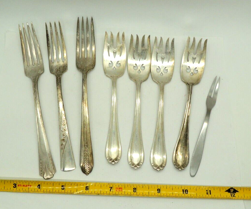 Vintage Silverplate Forks Lot Crafting Collecting Community Silver WM ...
