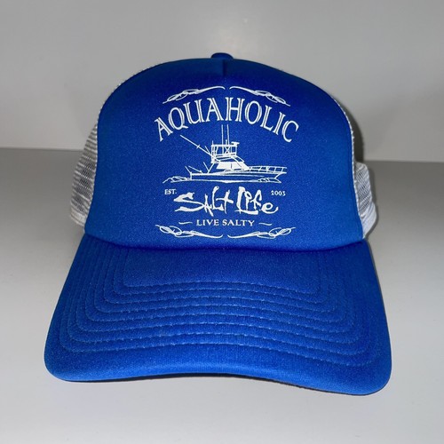 Salt Life Aquaholic Truckers Hat Cap Snapback Live Trucker Mesh ...