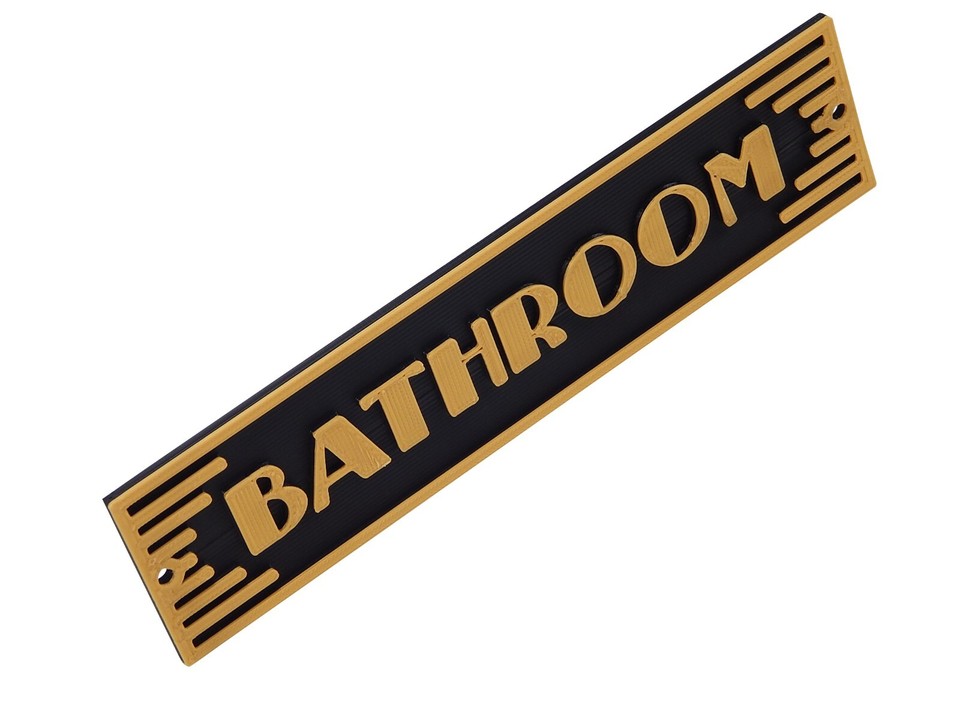 Plastic Art Deco Bathroom Restroom Toilet Powder Room Washroom Door ...